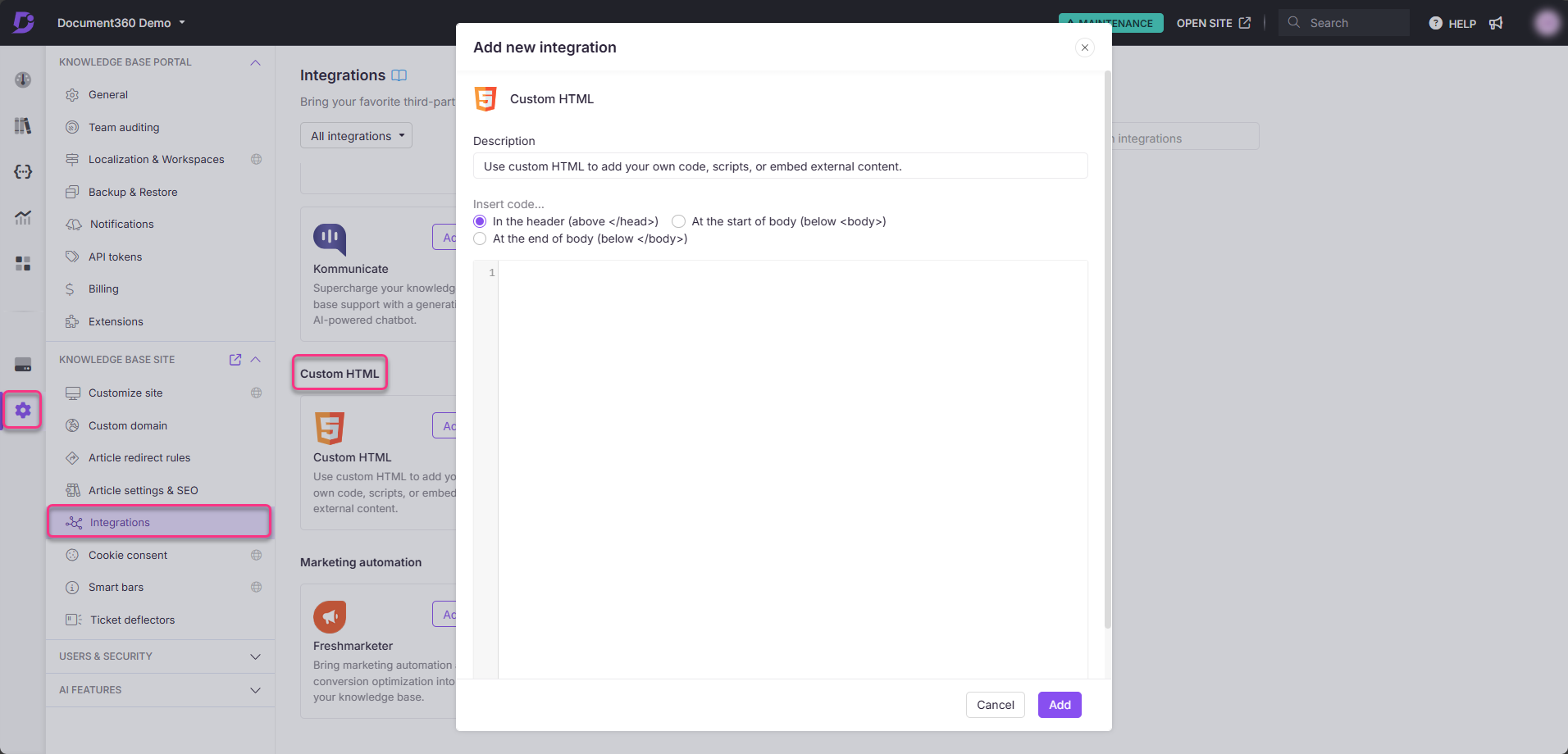 Integrate Third-Party Apps with Document360: A Guide